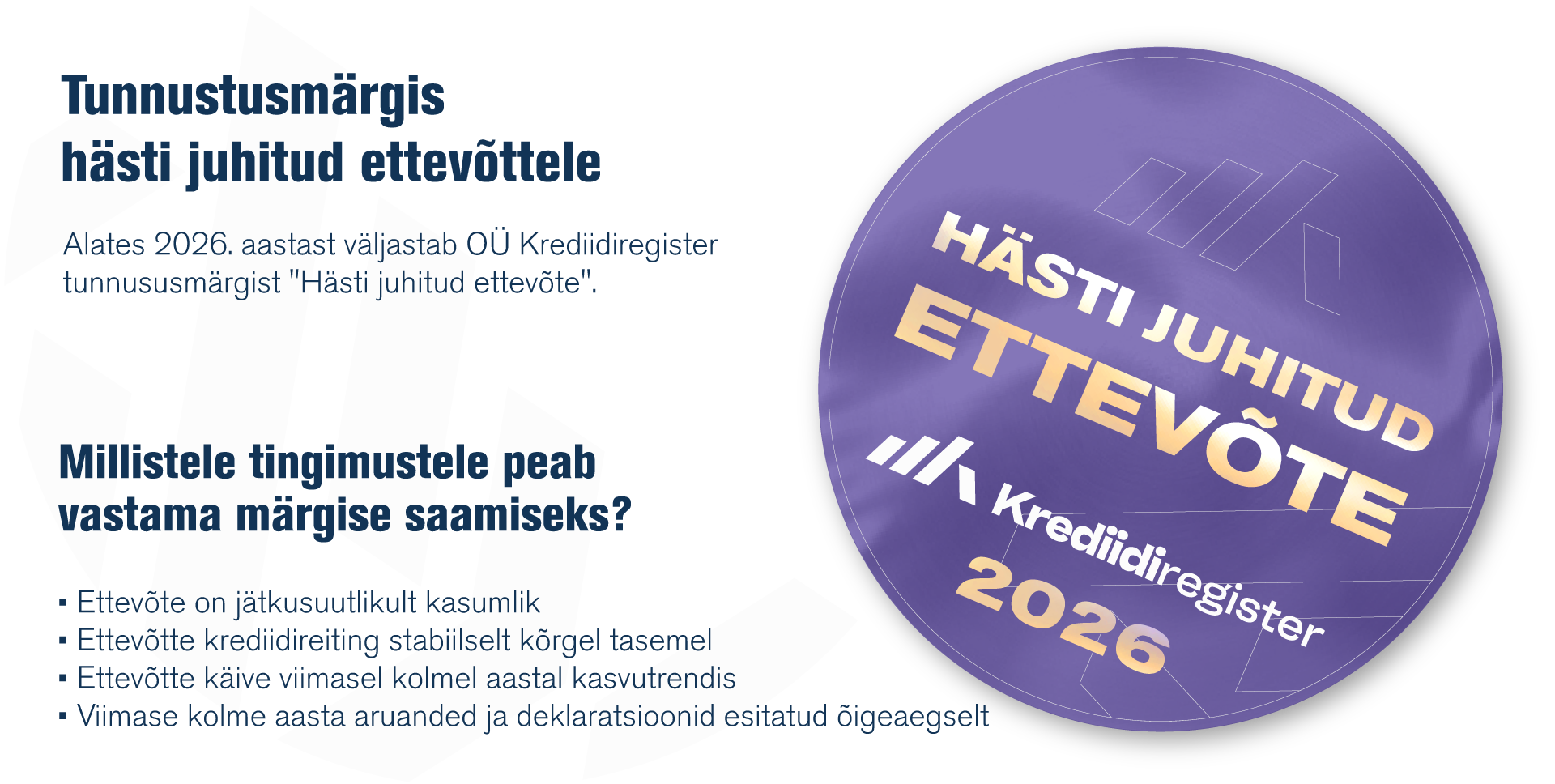 Hästi juhitud ettevõte - Taust
